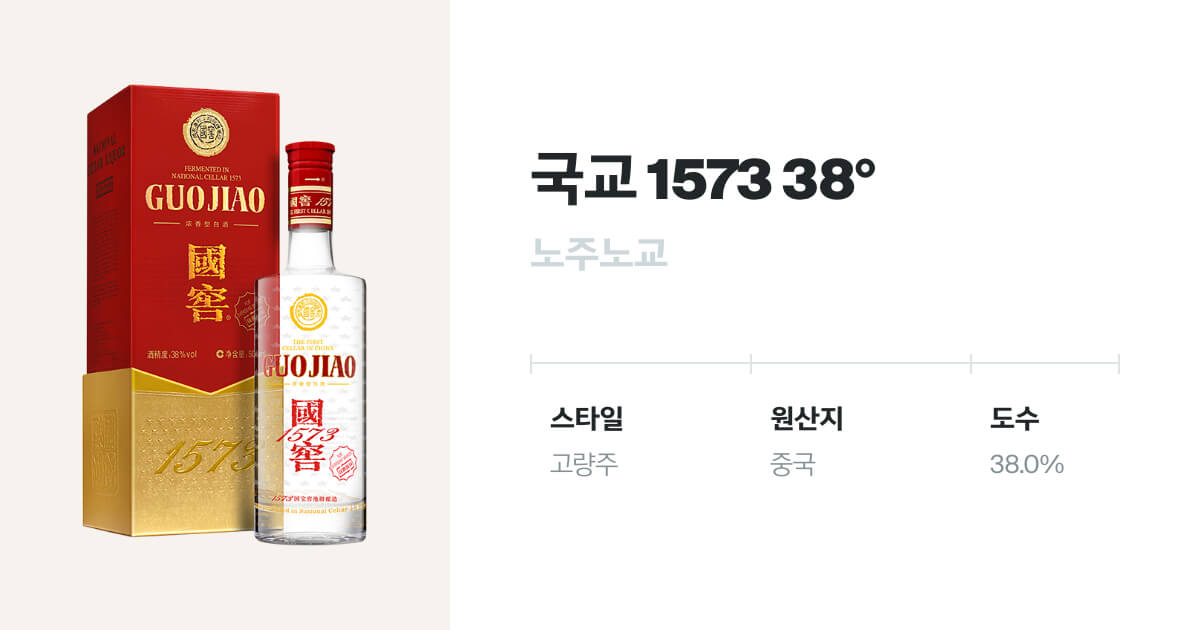 국교 1573 38° - 유리병 500mL(Guojiao 1573 38°) - 벨루가