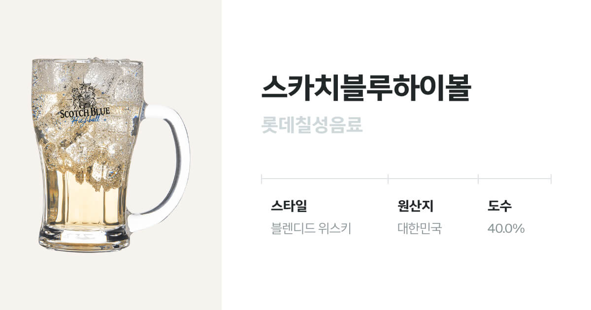 스카치 블루 하이볼(Scotch Blue Highball) 단가·발주 - 벨루가