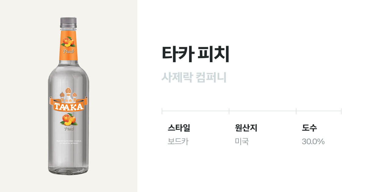 타카 피치 - 유리병 750mL(Taaka Peach) - 벨루가